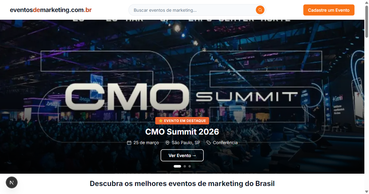 Eventos de Marketing 2026: IA, Growth, Dados e Branding